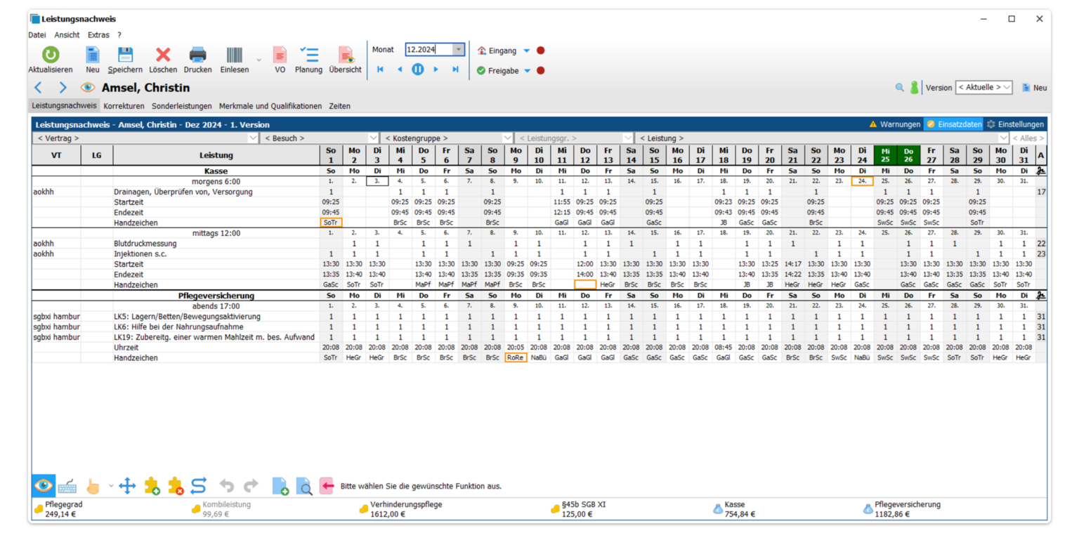 Abrechnung - CuraSoft