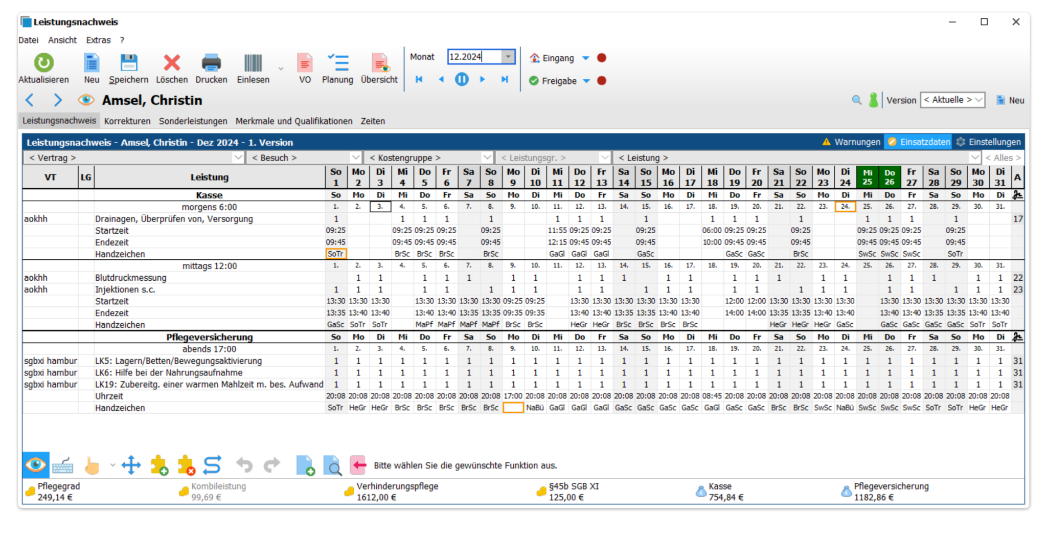 Abrechnung - CuraSoft