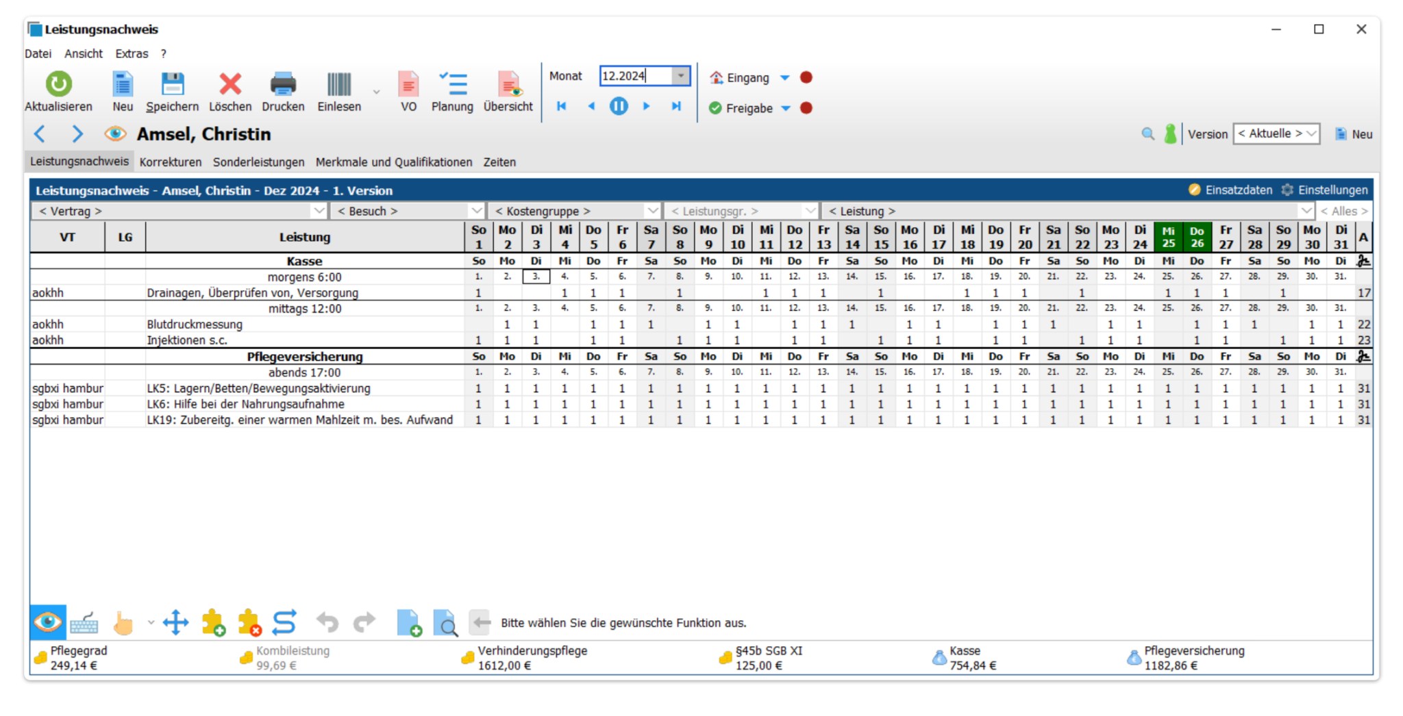 Abrechnung - CuraSoft